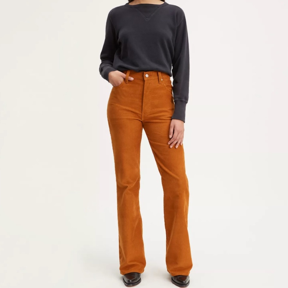Levi’s Ribcage Rust Corduroy Flares - Gem